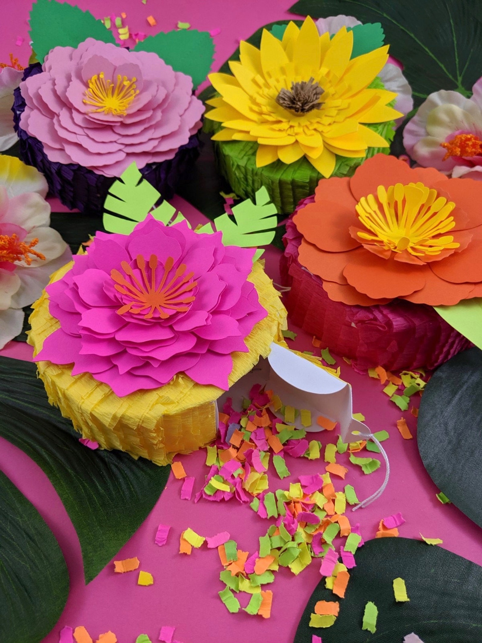 Flower Mini Pinata 1 Floral Fiesta Party Favor Tropical | Etsy