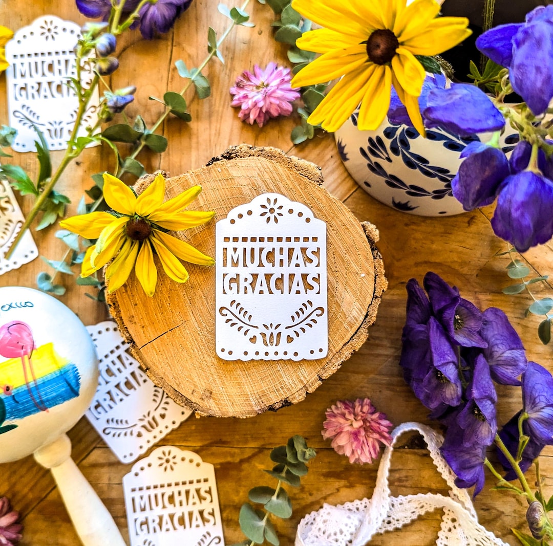 Muchas Gracias Tags, Papel Picado Tags, Party Favor Tag, Cielito Lindo ...