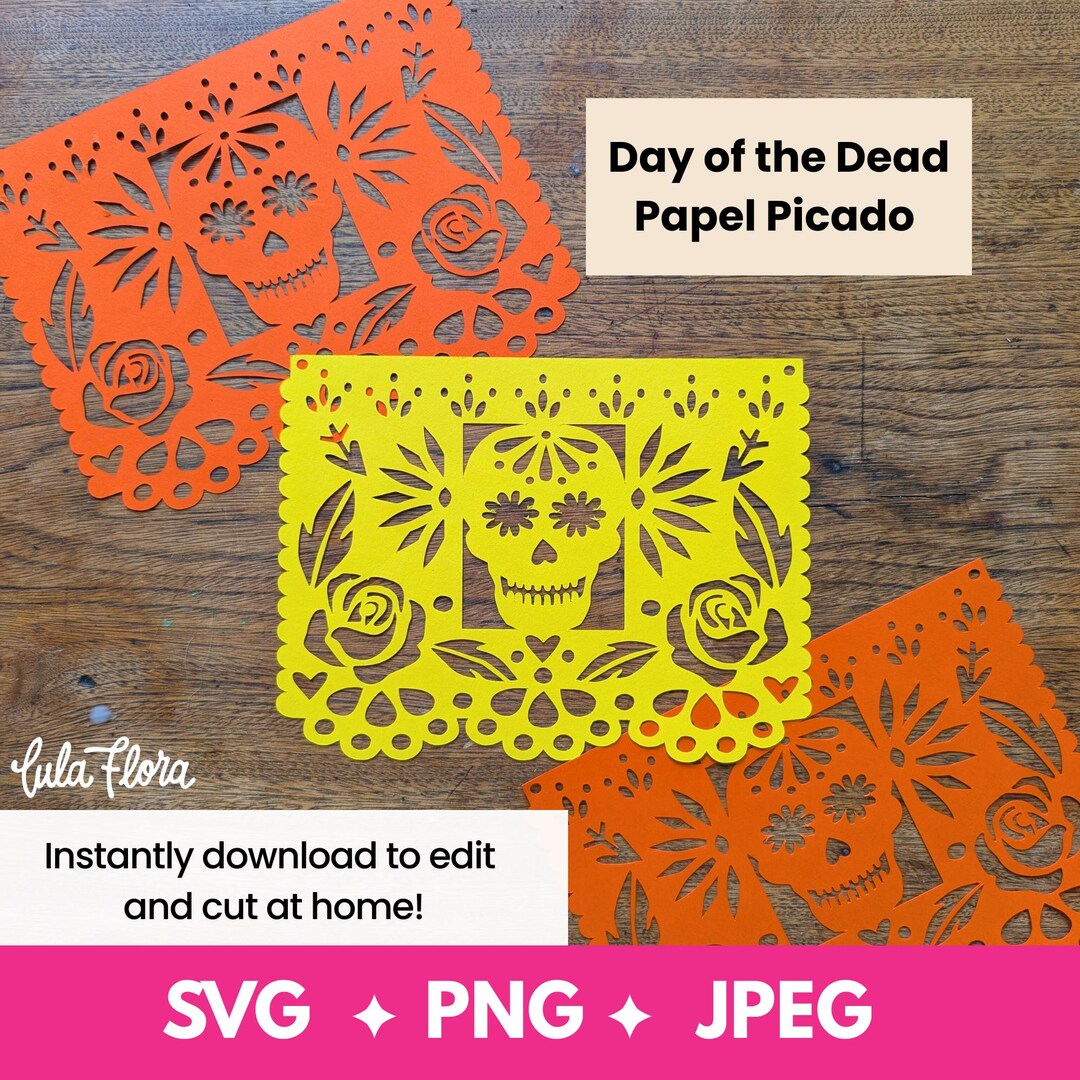 Dia De Los Muertos Papel Picado Banner, SVG Cut File (digital Download ...