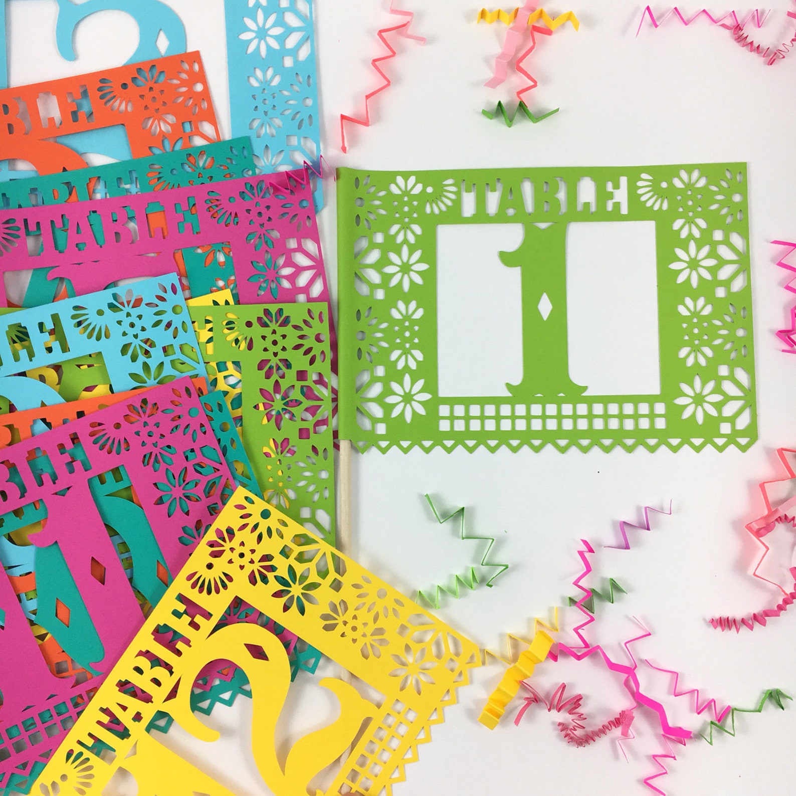 Fiesta Wedding Papel Picado Table Numbers Otomi Wedding Etsy