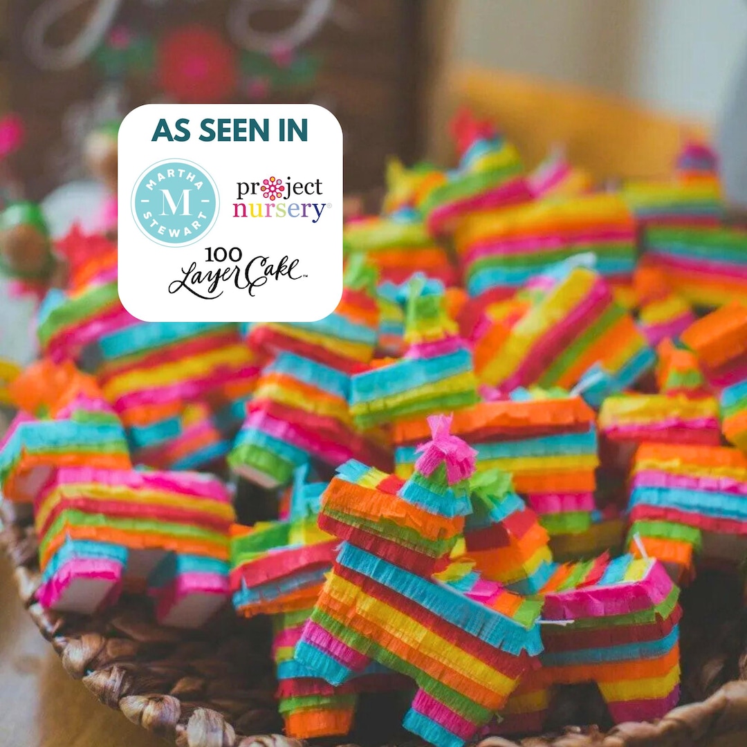 Mini Donkey Piñata Party Favors, 4 Inch Fillable, Custom Colors, Fiesta ...