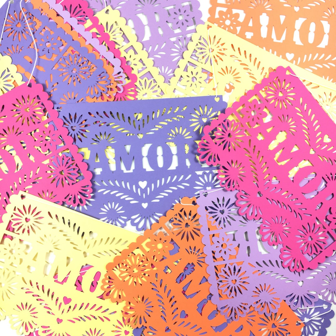 Papel Picado Amor Flags, Engagement Party Decoration, Rehearsal Dinner ...