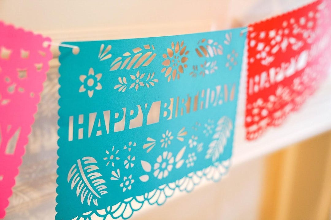 Personalized Papel Picado Birthday Banner: Fiesta Party Decor - Etsy