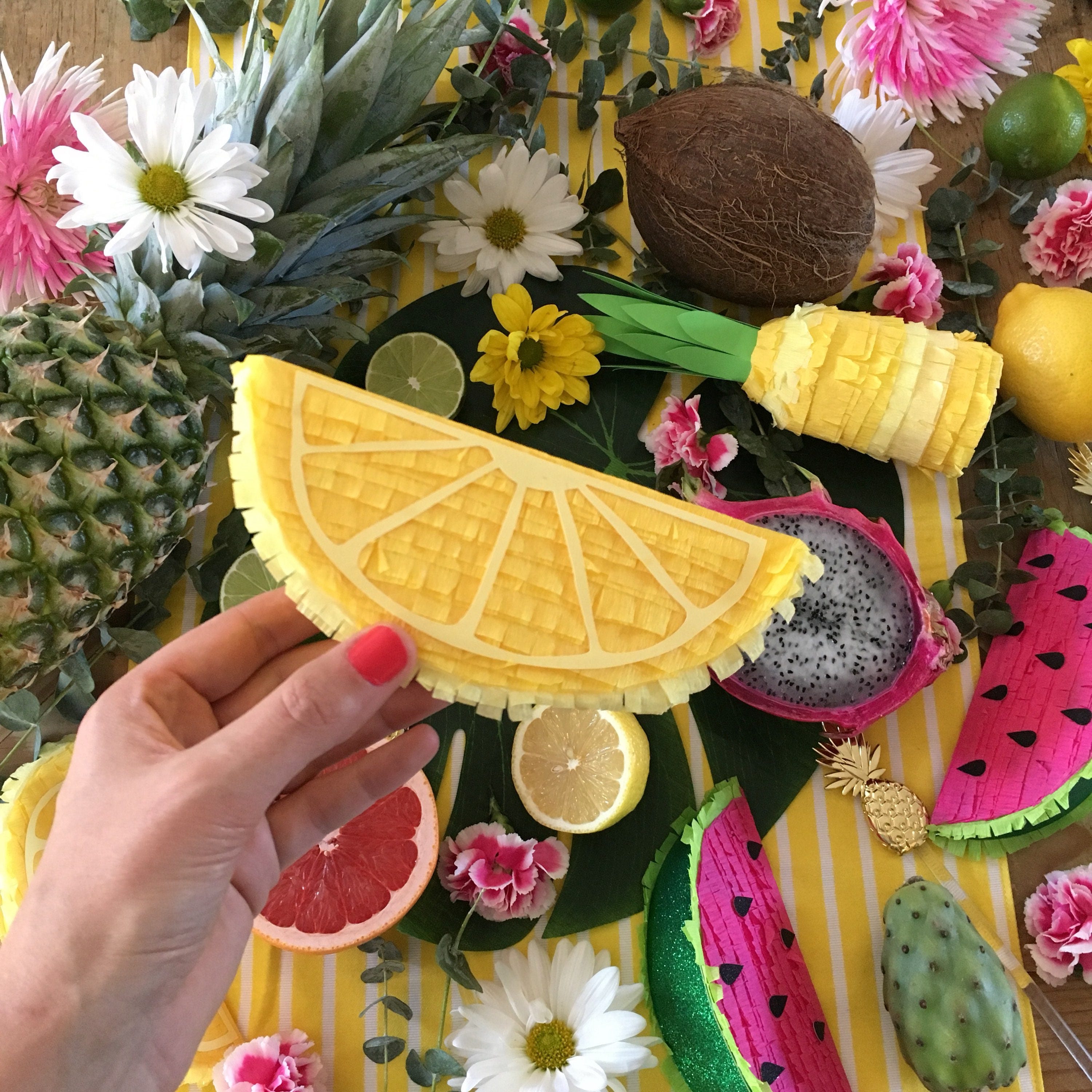 Lemon Wedge Mini Pinata 1 Lemon Party Favor Tutti Fruity | Etsy