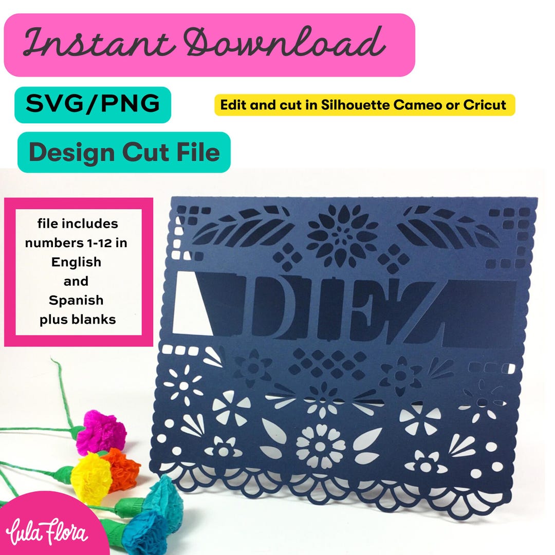 Papel Picado Wedding Table Numbers, Editable Printable SVG Download ...