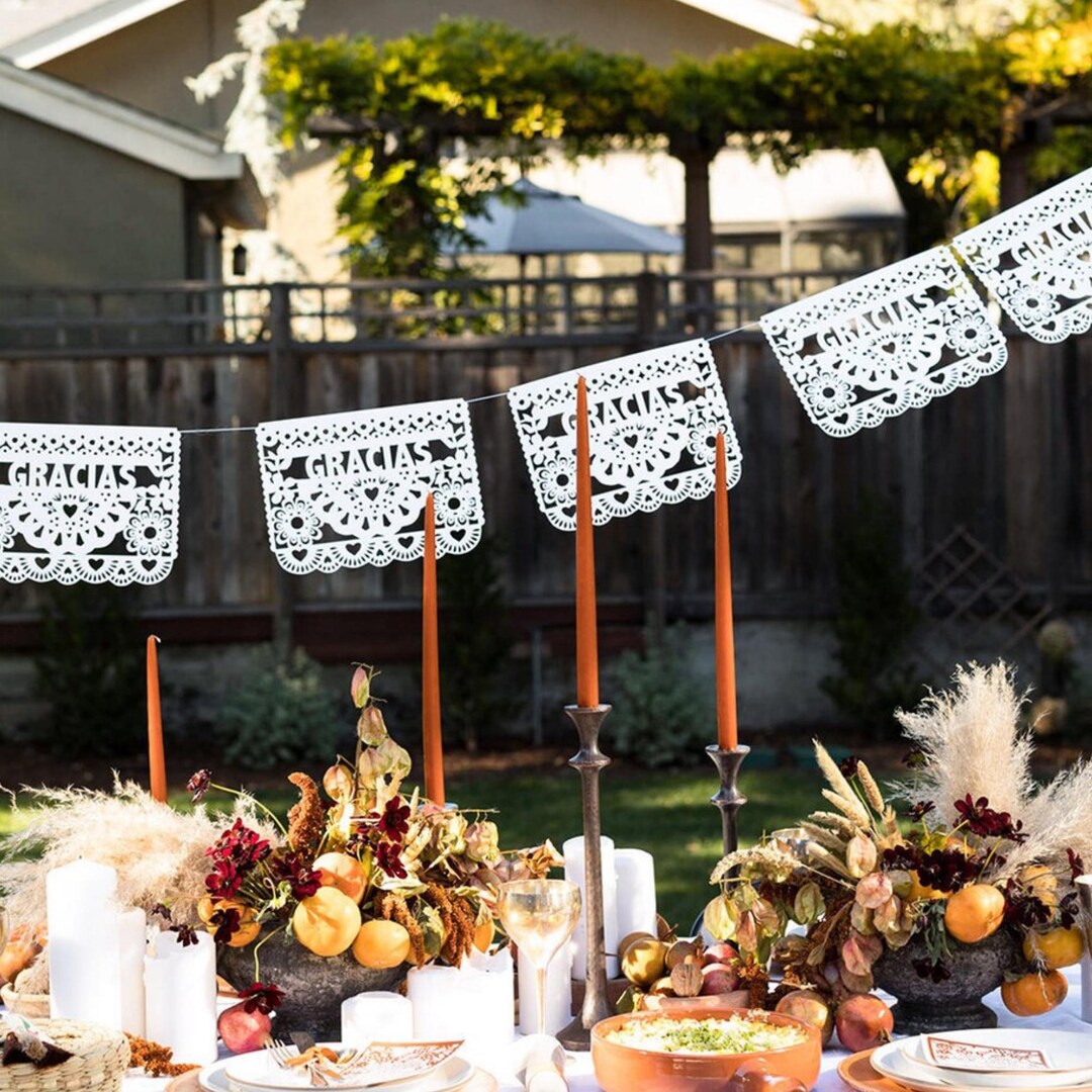 Thanksgiving Papel Picado Banner - Holiday Party Decoration - Etsy