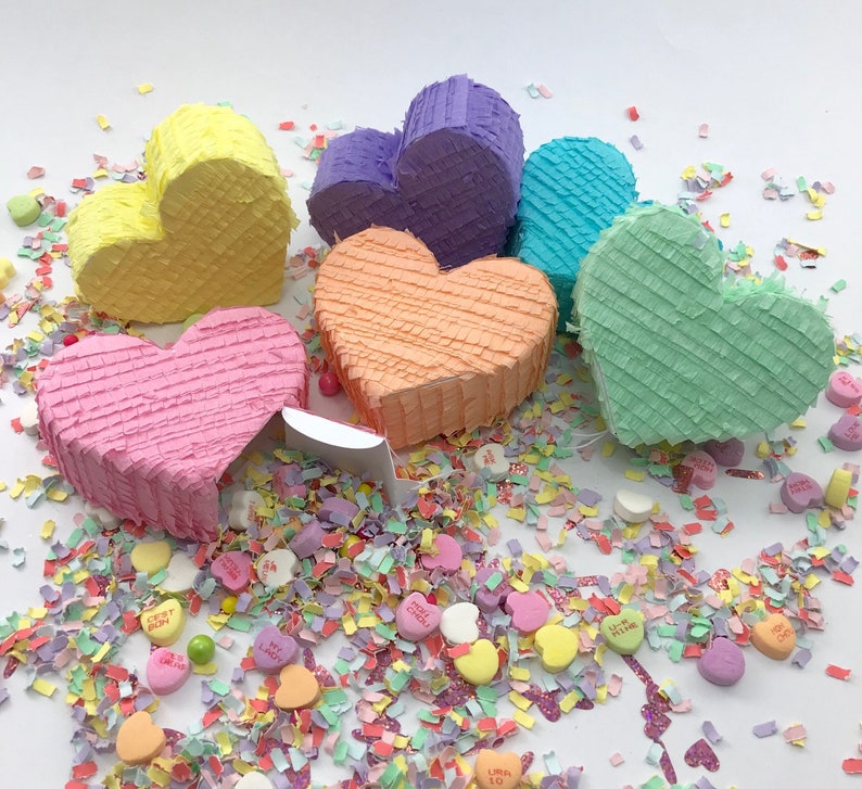 Mini Heart Piñatas 3 Candy Heart Pinata Valentines Day | Etsy
