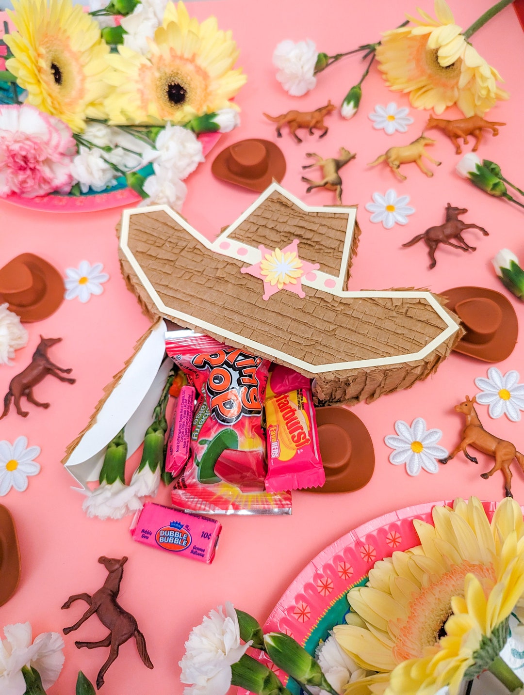 Cowboy Hat Mini Pinata 1 First Rodeo Girl Birthday Birthday Treat Boxes ...