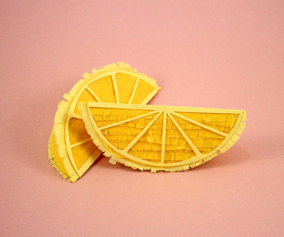 Lemon Wedge Mini Pinata 1 Lemon Party Favor Tutti Fruity - Etsy