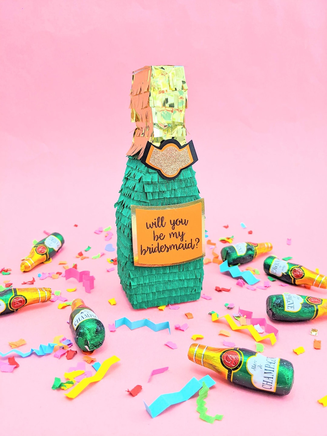 Green Veuve Champagne Mini Pinata Bridesmaid Proposal Box Pamper Party ...