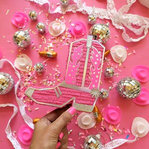 Pink Cowboy Boot Party Favor 1, Western Birthday Mini Piñata ...