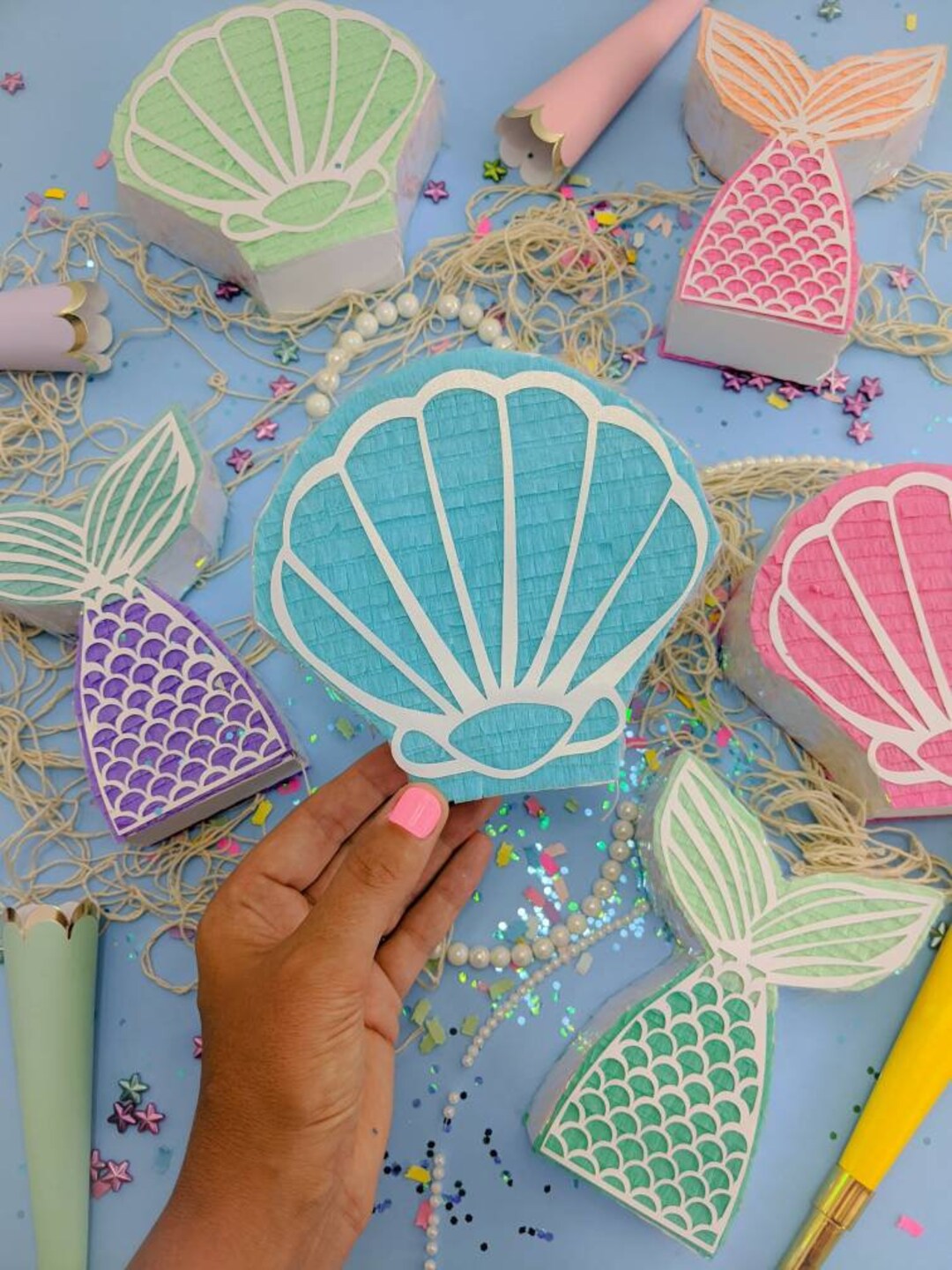 Seashell Mini Piñata 1, Seashell Party Favors, Mermaid Party ...