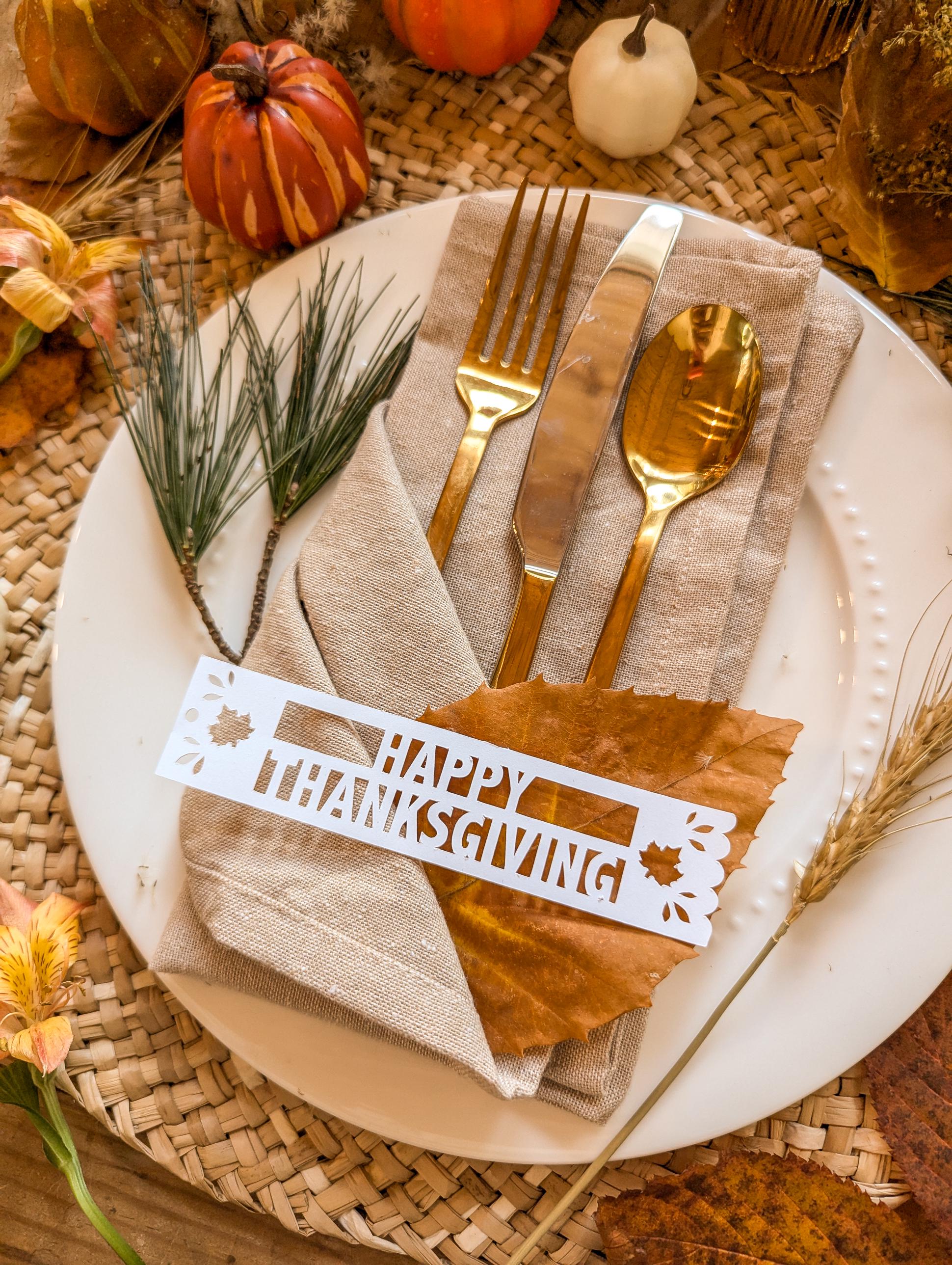 Thanksgiving Table Setting Tags | Stylish Thanksgiving Decorations ...