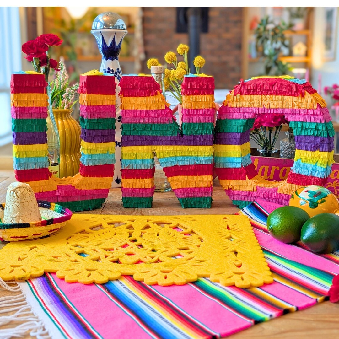 Fiesta Letter or Number Decor - Colorful Fiesta Decorations *letters ...