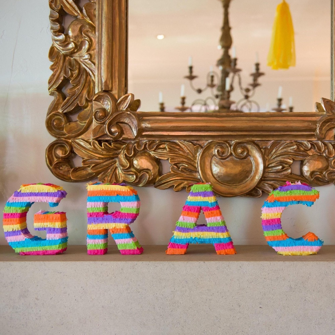 10" Fringe Piñata Style Letters & Numbers | Custom Colors | Decorative ...