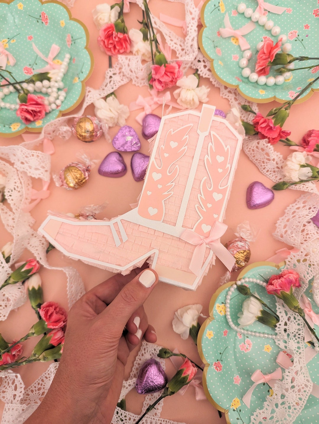 Coquette Cowgirl Boot Party Favor 1, Doll Party Mini Piñata Treat Box ...