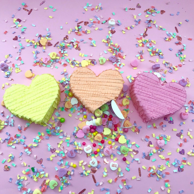 Mini Heart Piñatas 3 Candy Heart Pinata Valentines Day | Etsy