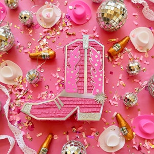 Pink Cowboy Boot Party Favor 1, Western Birthday Mini Piñata ...