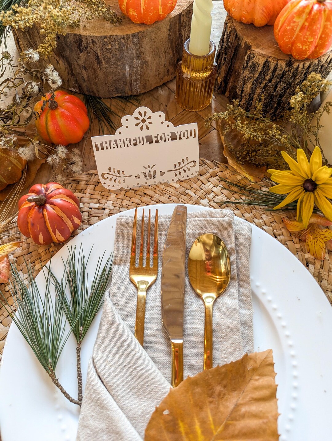 Thanksgiving Seating Cards, Seat Chart, Rustic Holiday Seat Card, Happy ...