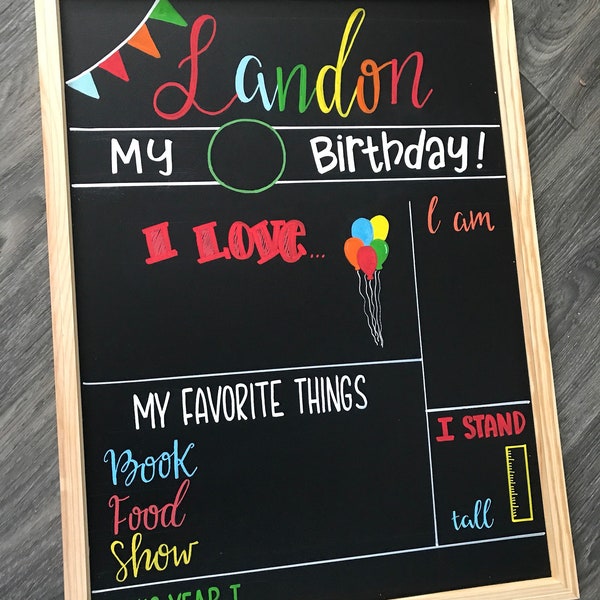 Birthday Chalkboard - Etsy