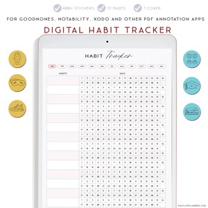 Digital Habit Tracker, Goodnotes Template, Digital Planner for Ipad ...
