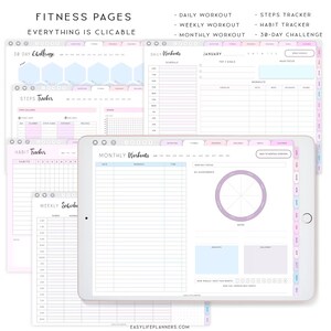 Fitness Planner Digital Workout Planner for Ipad, Notability Planner ...