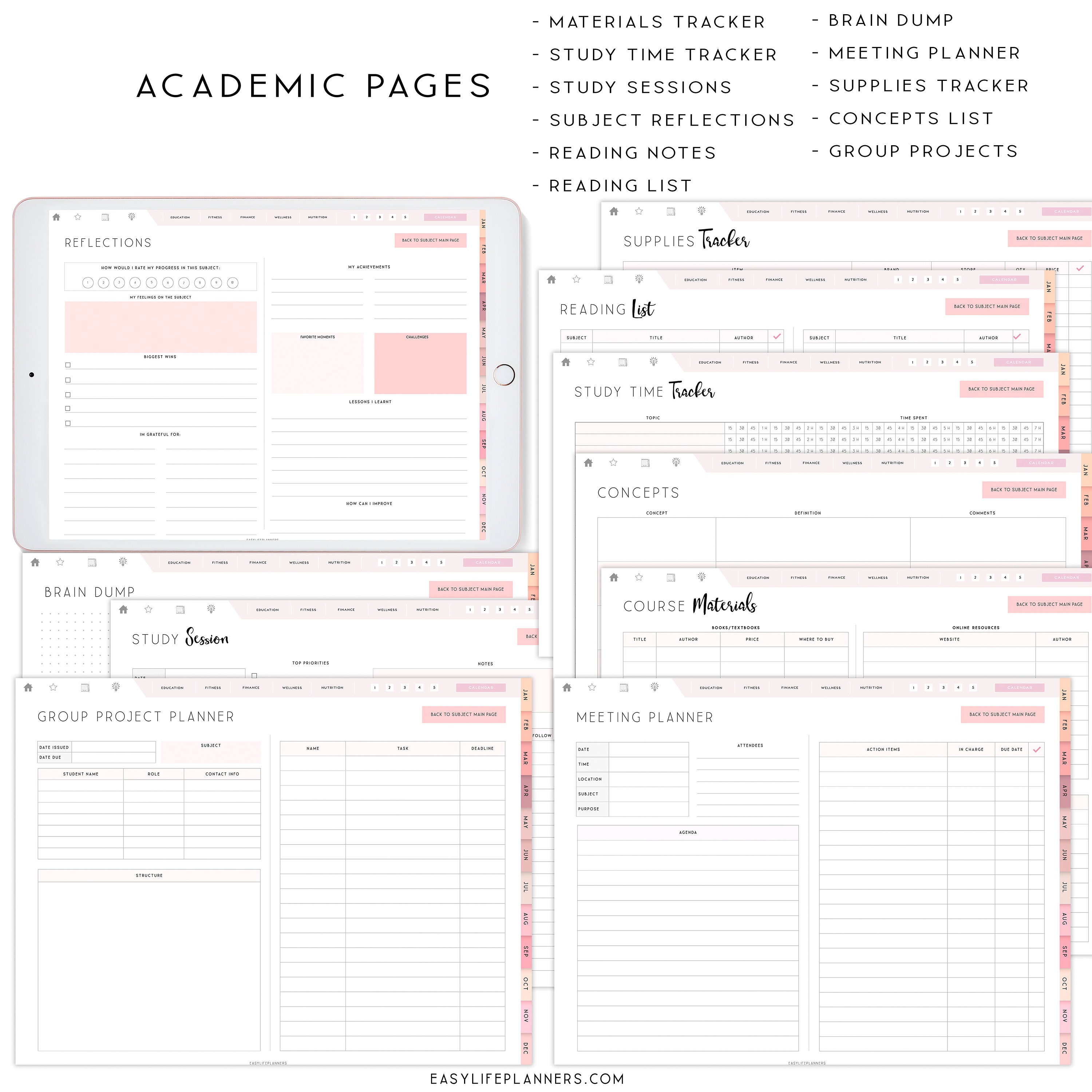 Digital Student Planner Digital Planner Ipad Notability | Etsy Australia