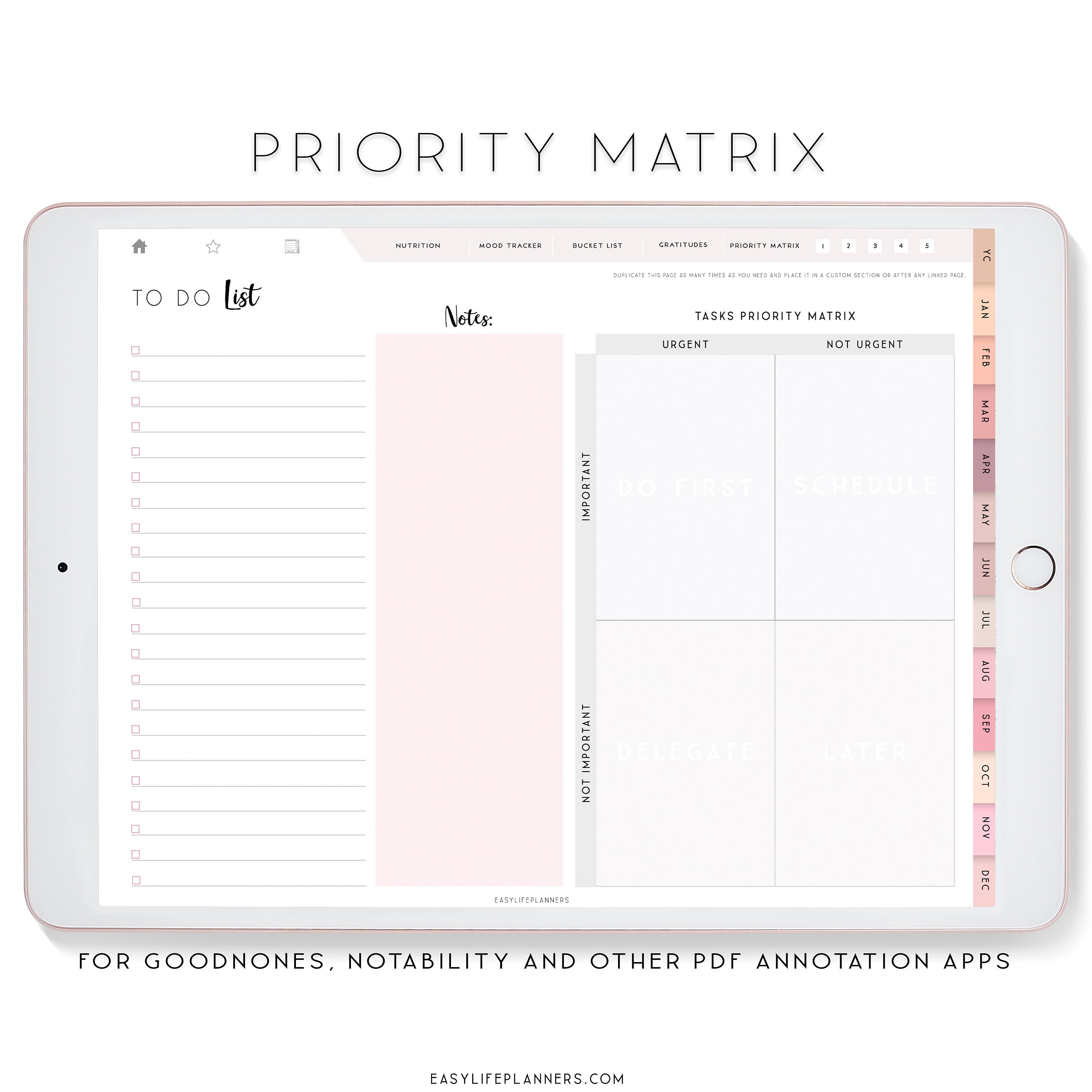 Digital Wellness Planner for iPad, Notability Planner, XODO Planner ...
