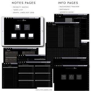 Digital Student Planner, Dark Mode Digital Planner for Ipad, Notability ...
