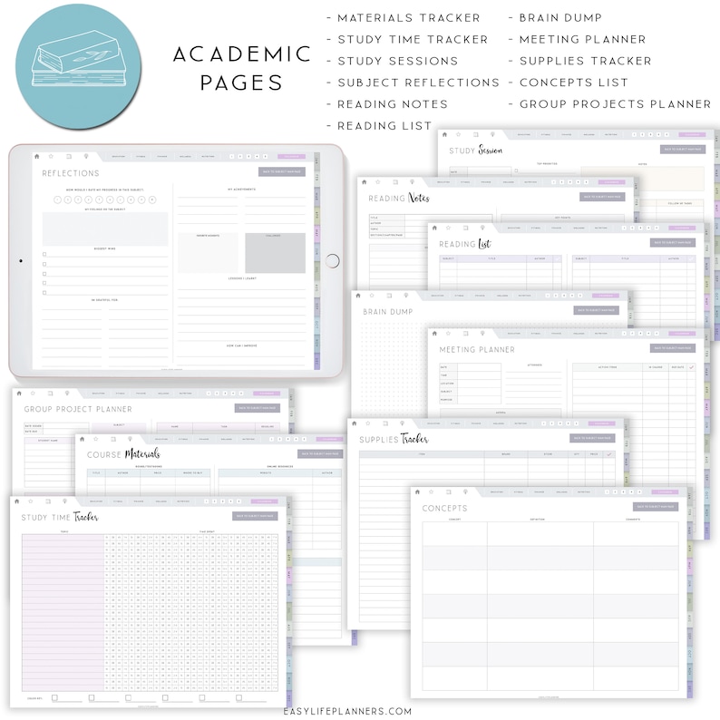 Student Digital Planner Ipad Notability Planner Goodnotes - Etsy