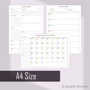 Life Planner Kit A4 Printable Daily Planner Pages, Financial Planner ...