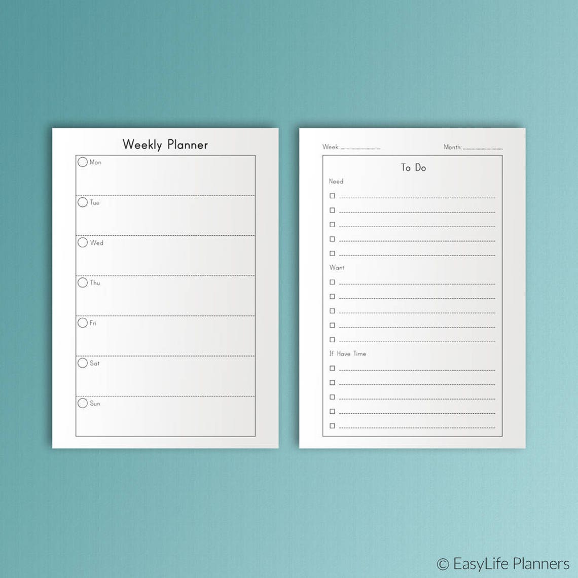 Weekly Planner Pages A6 Planner Inserts A6 TN Inserts Wo2p - Etsy