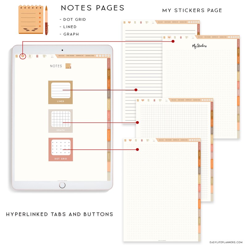 Digital Recipe Book Goodnotes Template Vertical Planner - Etsy