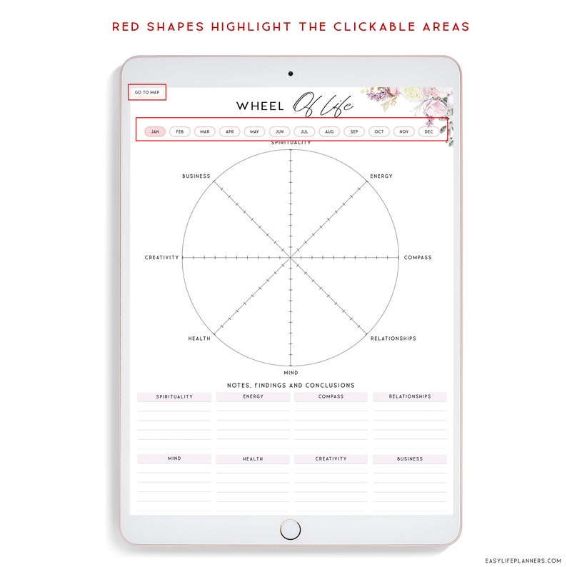 Digital Wheel of Life Balance Goodnotes Template Digital - Etsy