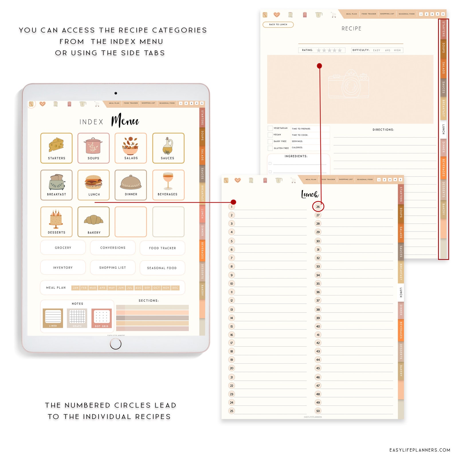 Digital Recipe Book Goodnotes Template Vertical Planner - Etsy