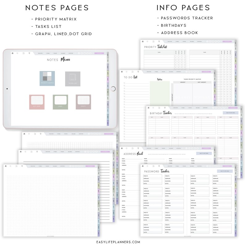 Student Digital Planner Ipad Notability Planner Goodnotes - Etsy