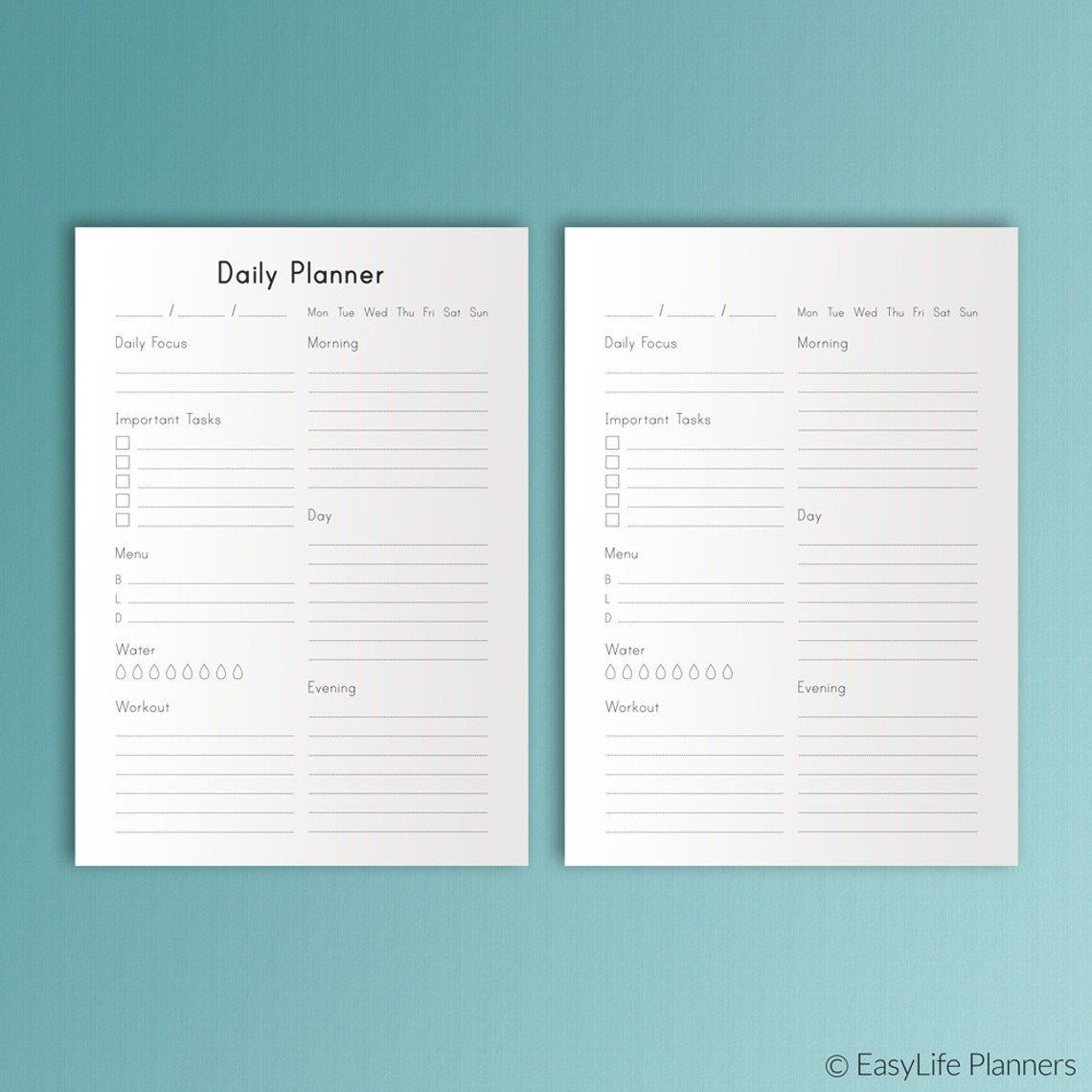 Daily Planner 2021 Printable Planner Pages Health Planner | Etsy