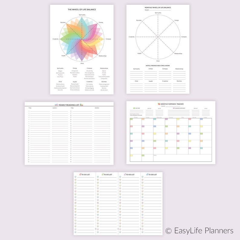 Life Planner Kit A4 Printable Daily Planner Pages Financial - Etsy