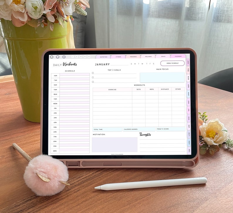 Fitness Planner Digital Workout Planner for Ipad Notability - Etsy