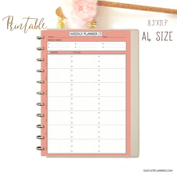 Weekly Planner Pages Printable Planner Wo1P Weekly To Do | Etsy