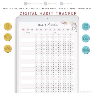 Digital Habit Tracker, Goodnotes Template, Digital Planner for Ipad ...