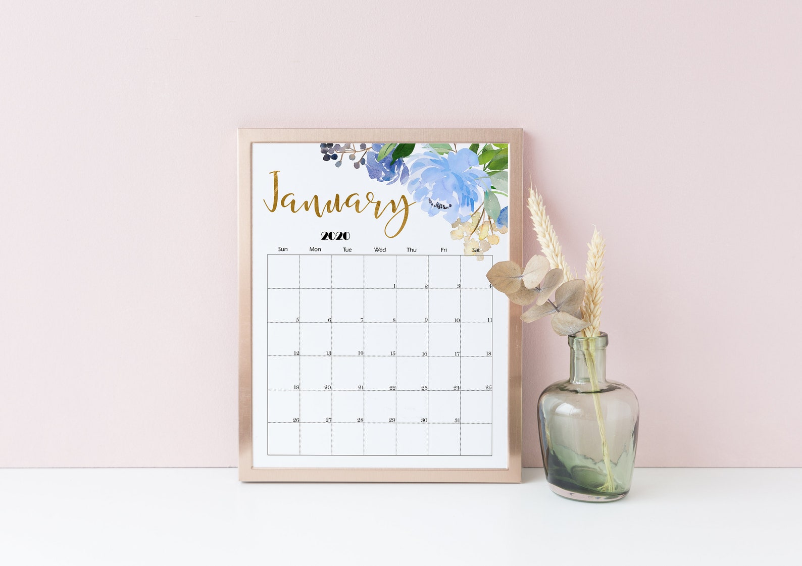 Large Wall Calendar 2020 Floral Wall Calendar Big Happy | Etsy