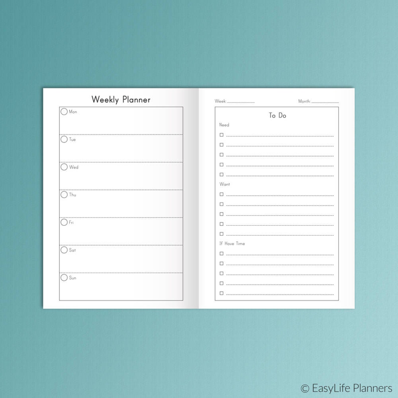 Weekly Planner Pages A6 Planner Inserts A6 TN Inserts Wo2p - Etsy