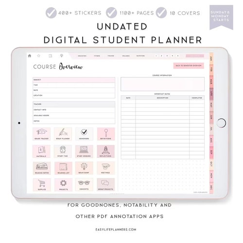 2022-2023 Digital Student Planner Goodnotes Compatible - Etsy