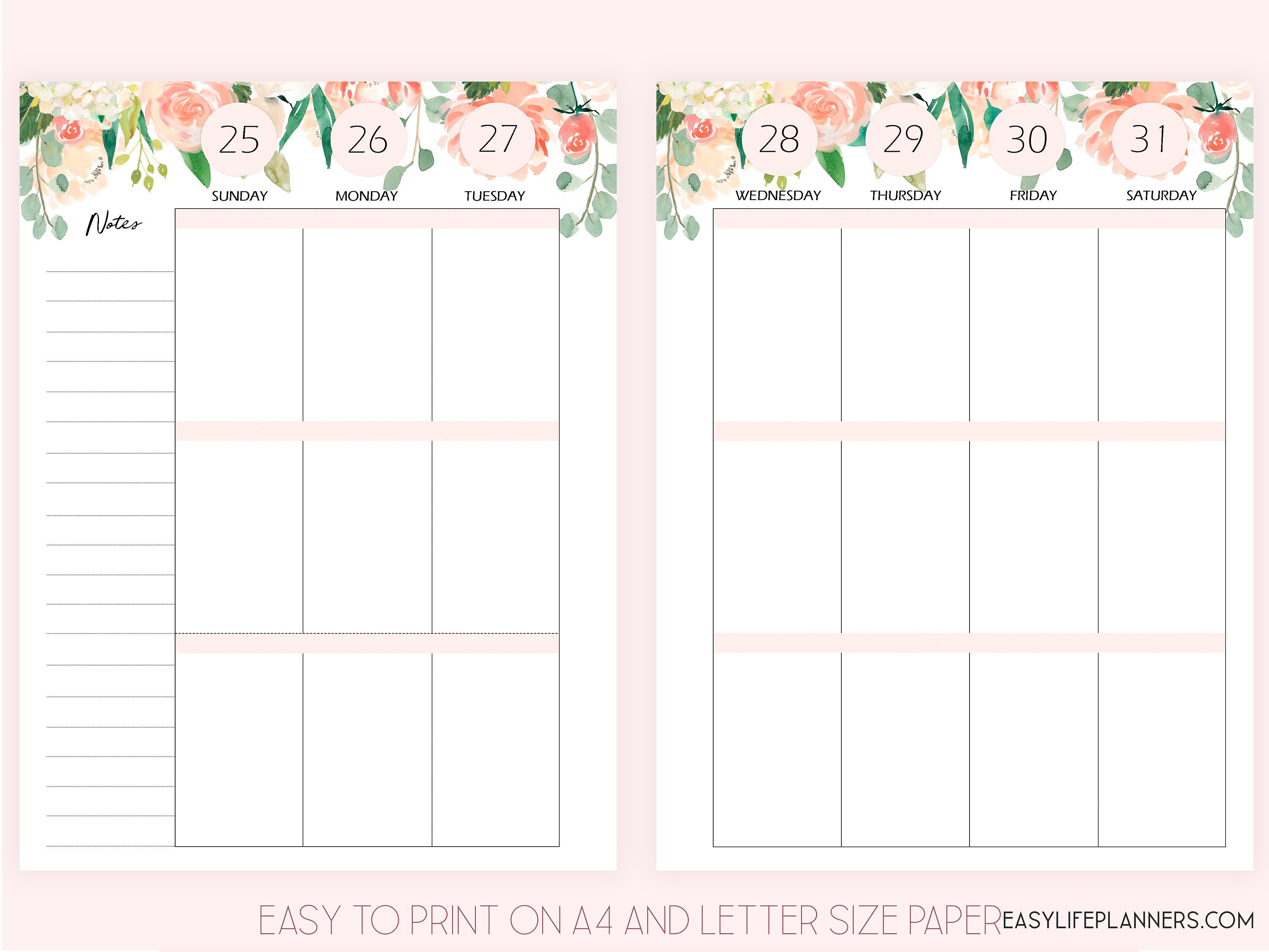 2021 Weekly Planner Pages Editable Planner made to fit Happy | Etsy