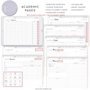 Digital Student Planner, Digital Planner for Ipad, Notability Planner ...