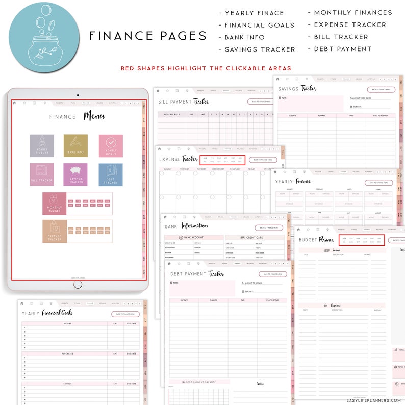 Digital Student Planner Portrait Planner Digital Planner - Etsy