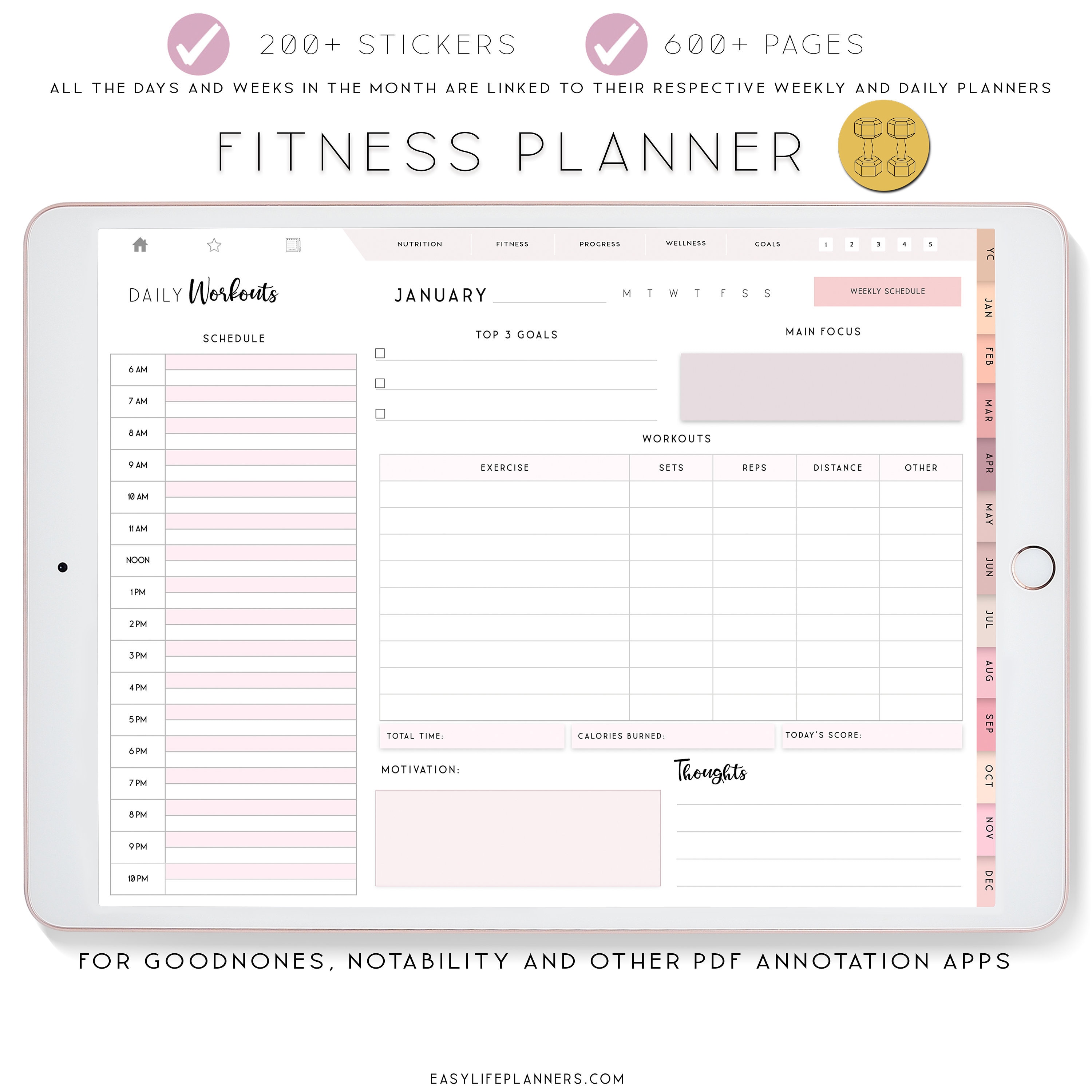 Digital Fitness Planner For IPad Notability Planner Fitness Journal digital-fitness-planner-for-ipad-notability-planner-fitness-journal