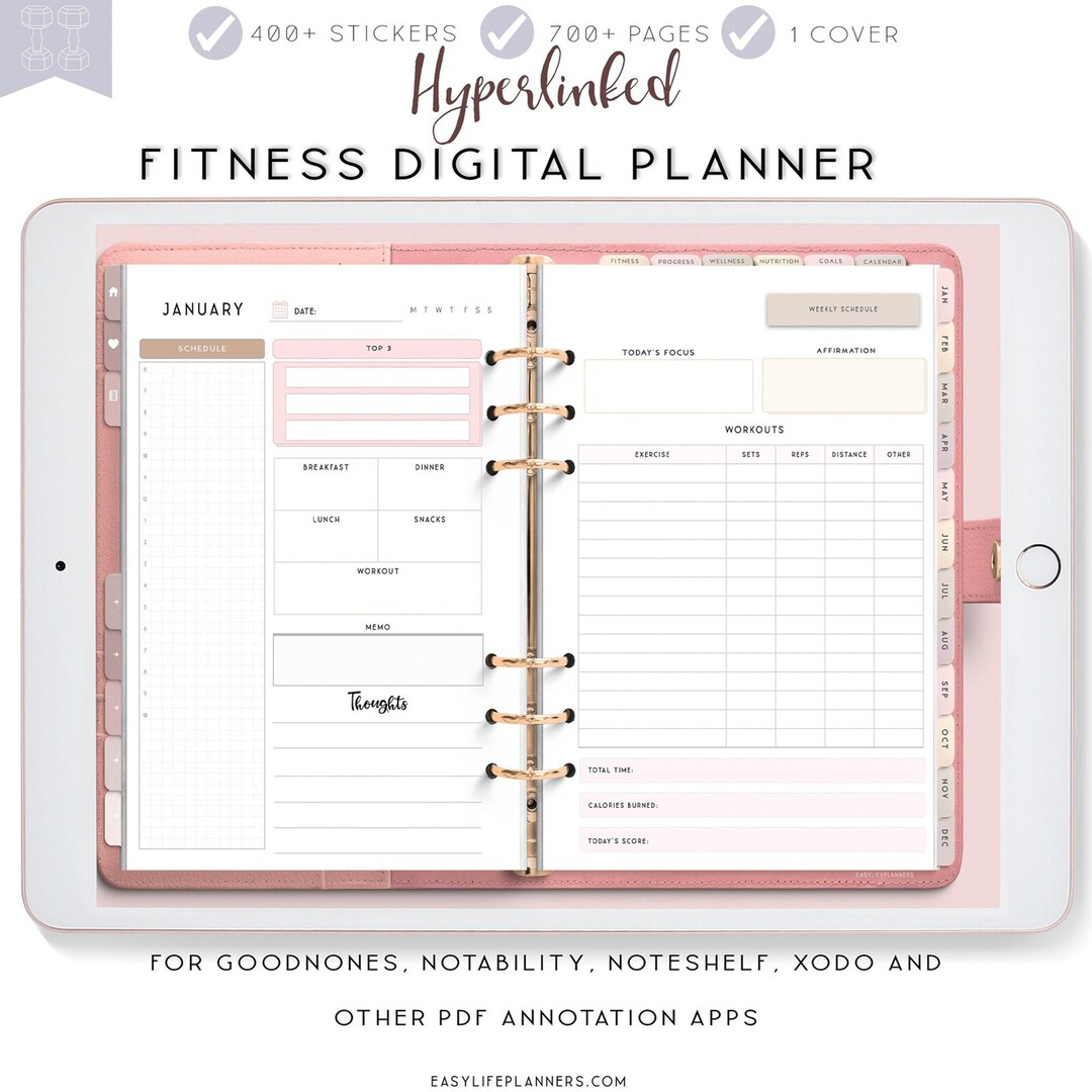 Fitness Planner, Workout Planner, Digital Planner Ipad, Notability ...