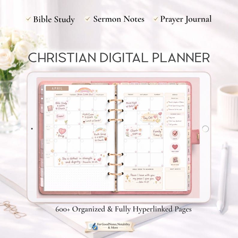 Christian Digital Planner,prayer Journal, Bible Study Planner PDF ...